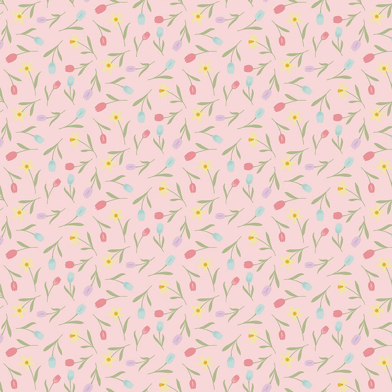 Bunny Trail Tulip Toss Pink C14254 Riley Blake Designs by Dani Mogstad ...