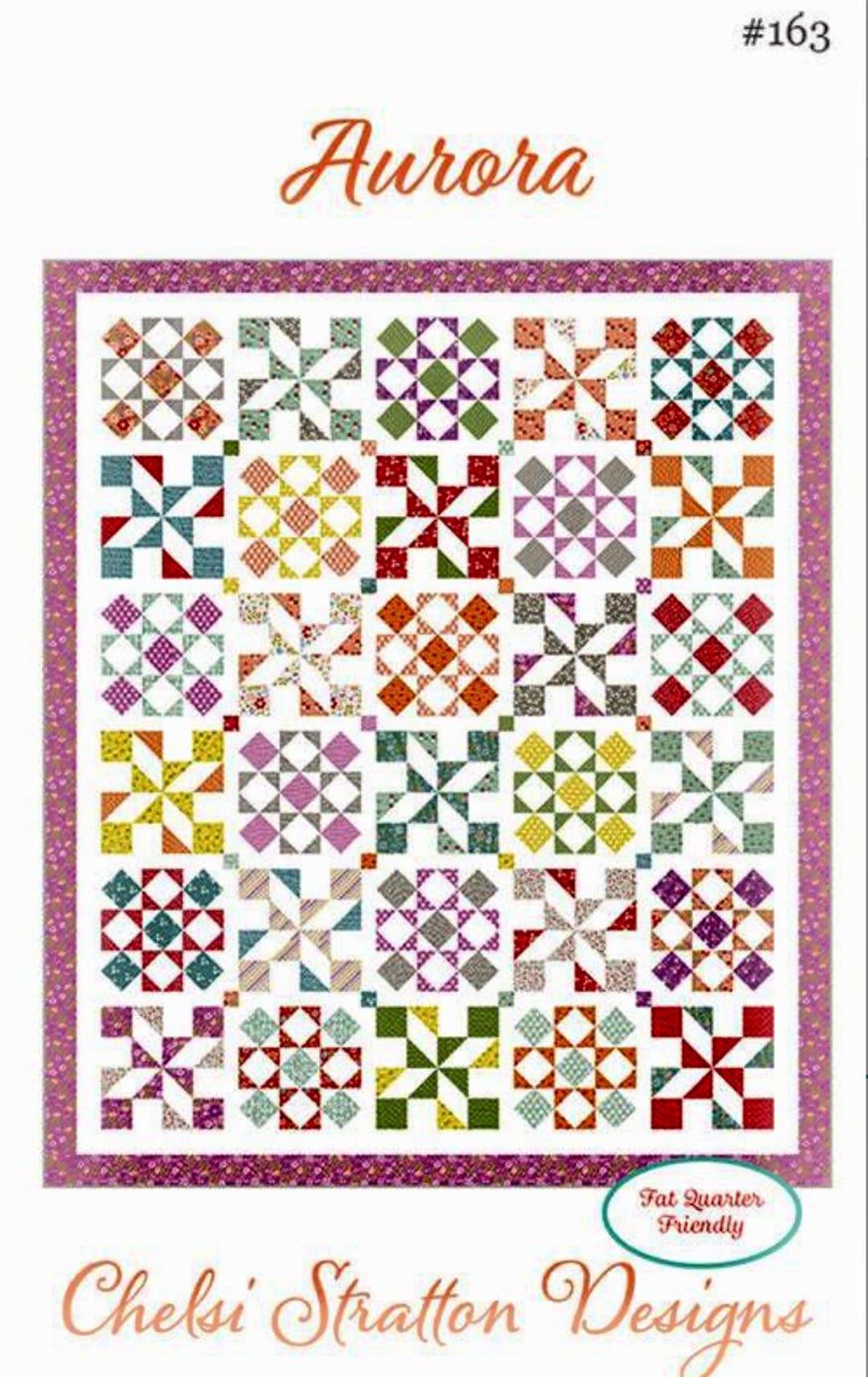 Aurora- CSD 163- Quilt Pattern- Fat Quarter Friendly - Finished Quilt ...