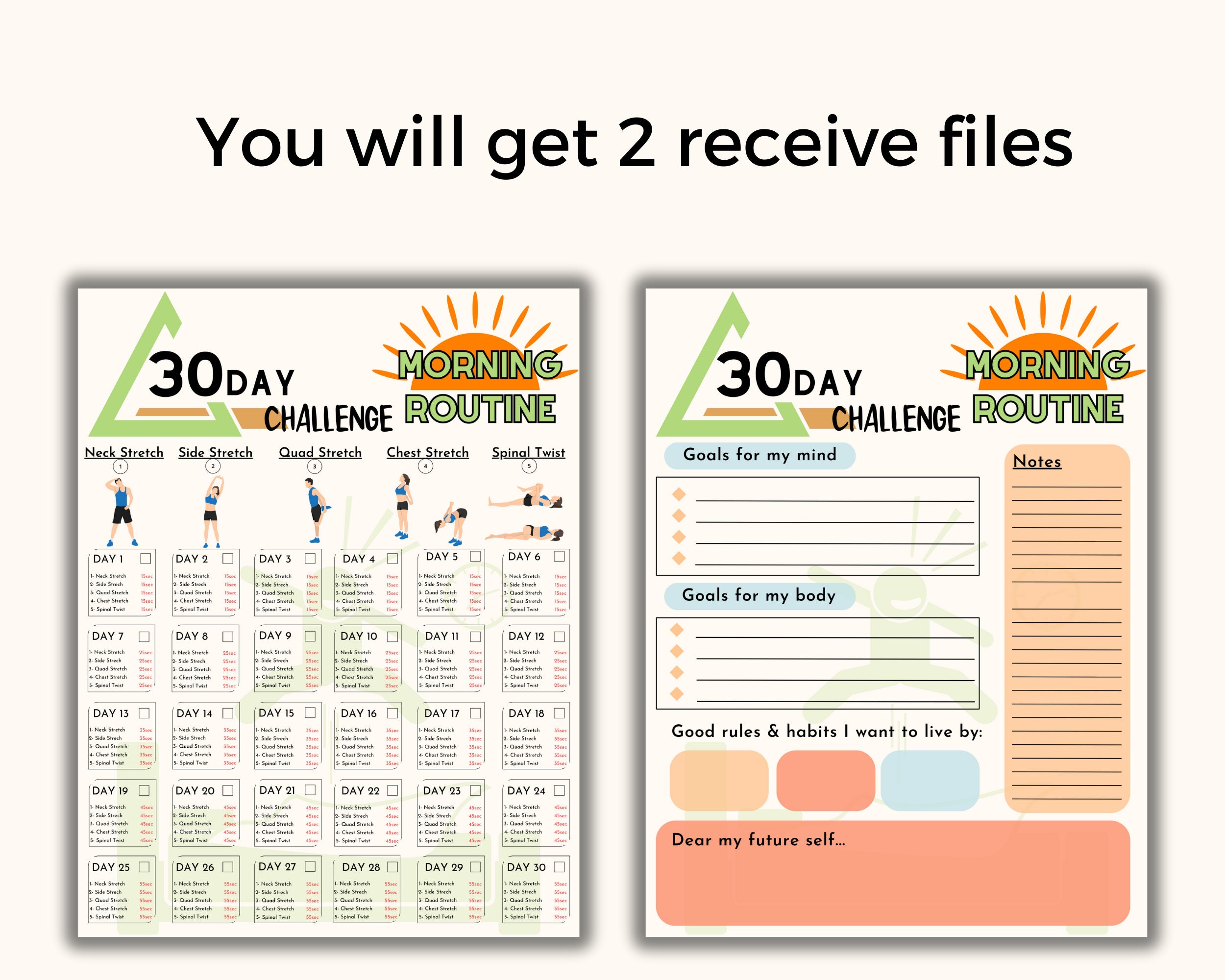 30 Day Morning Routine Challenge | Stretch Workout Digital | Morning ...