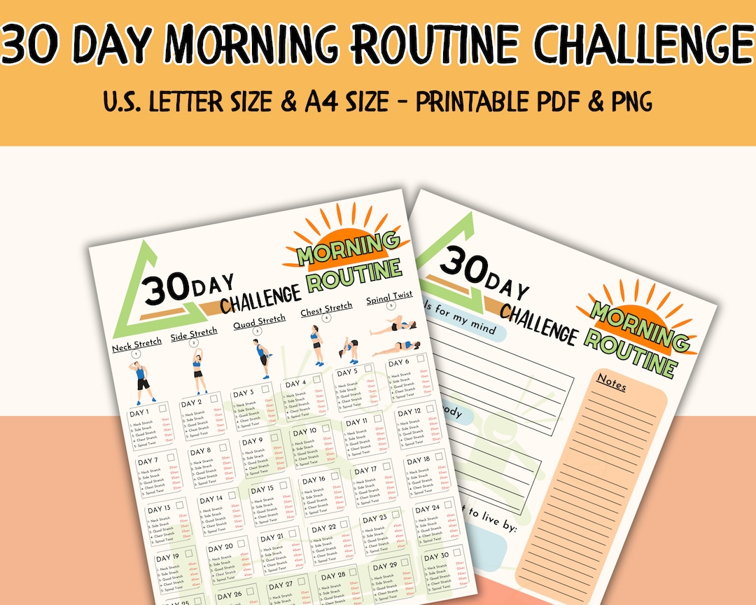 30 Day Morning Routine Challenge | Stretch Workout Digital | Morning ...