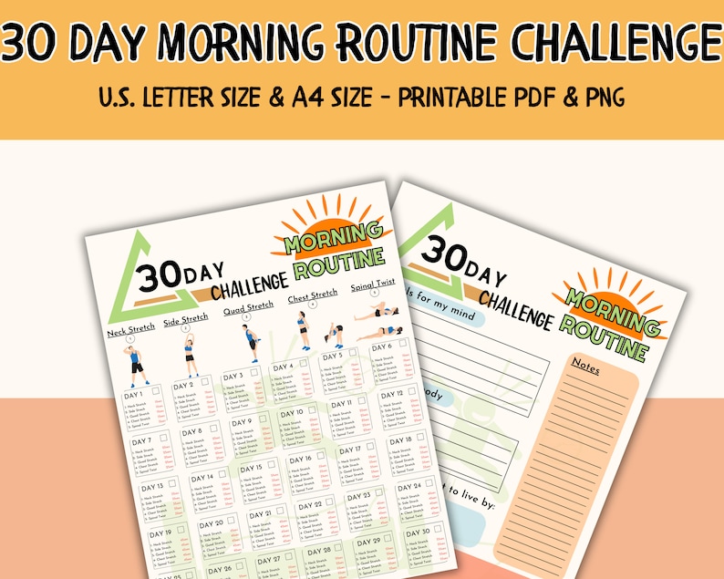 30 Day Morning Routine Challenge | Stretch Workout Digital | Morning ...