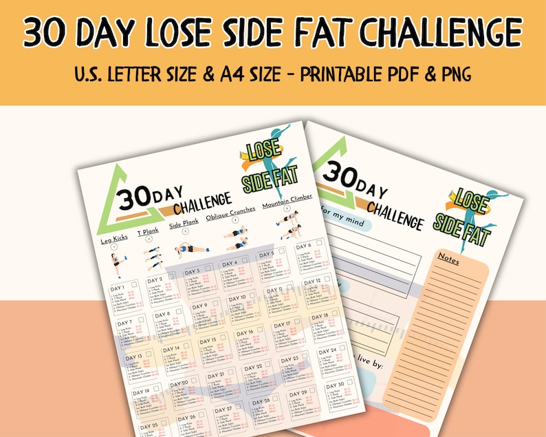 30 Day Lose Side Fat Challenge Belly Side Workout Digital Belly Side ...