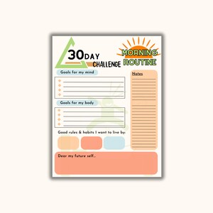 30 Day Morning Routine Challenge Stretch Workout Digital Morning ...
