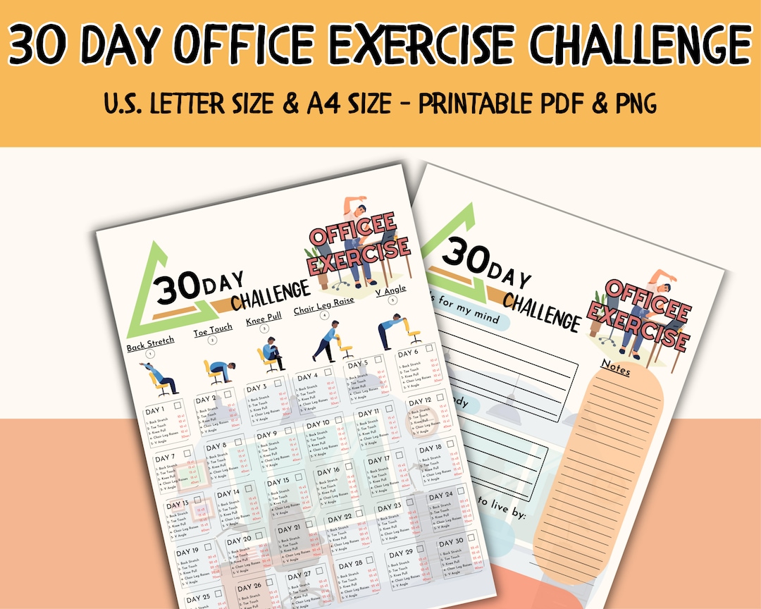 30 Day Office Exercise Challenge | Workout Digital | Improve Yourself ...