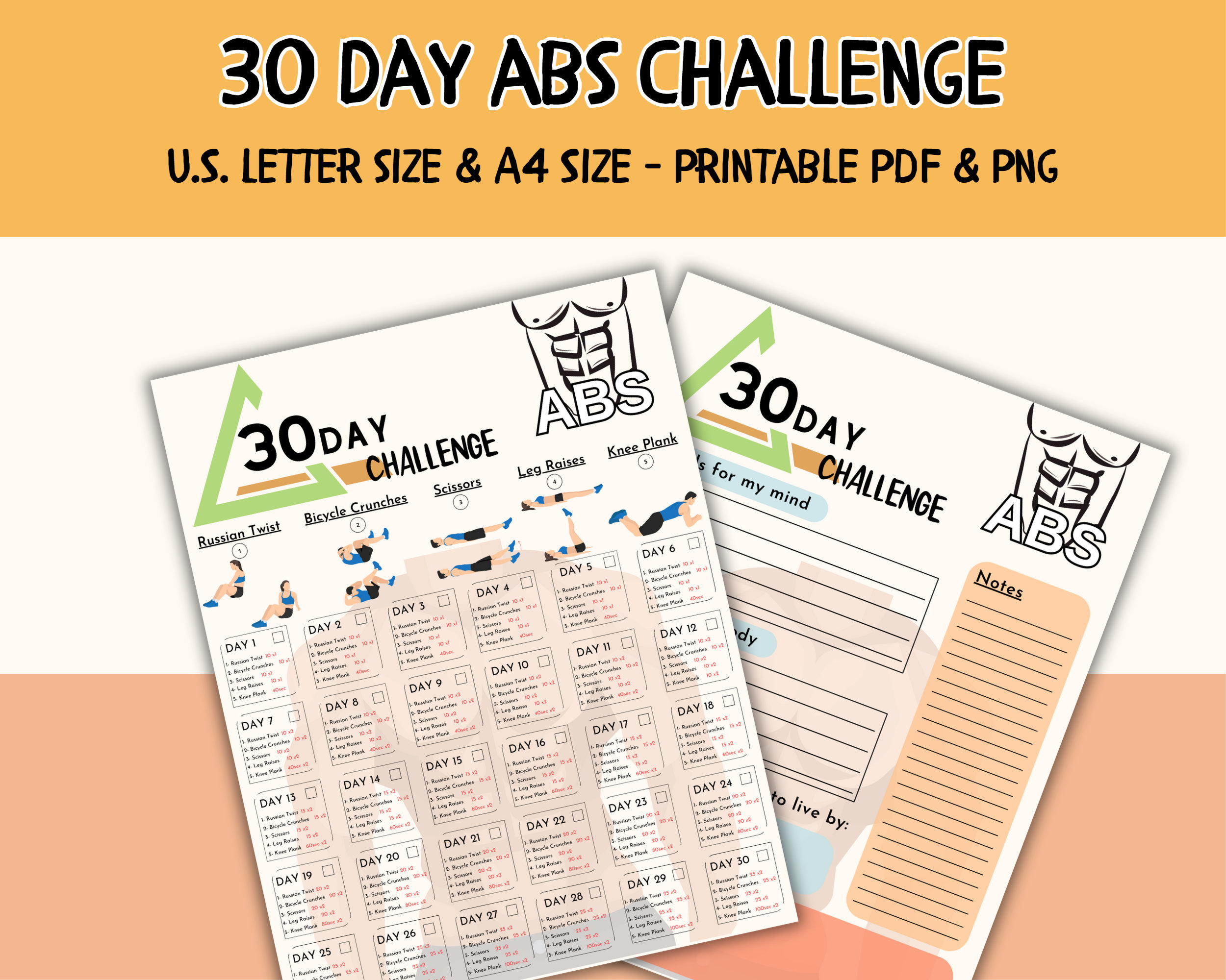 30 Day ABS Workout Challenge | Belly Workout Digital | Flat Abs ...