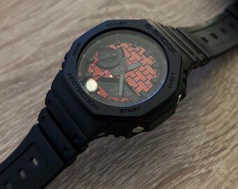 Casio G-shock GA2110 Custom Dial Sticker: Superconductor black/purple ...