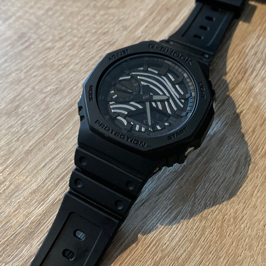 Casio G-shock GA2110 - Custom Dial: Grain (black/silver Chrome) - Etsy
