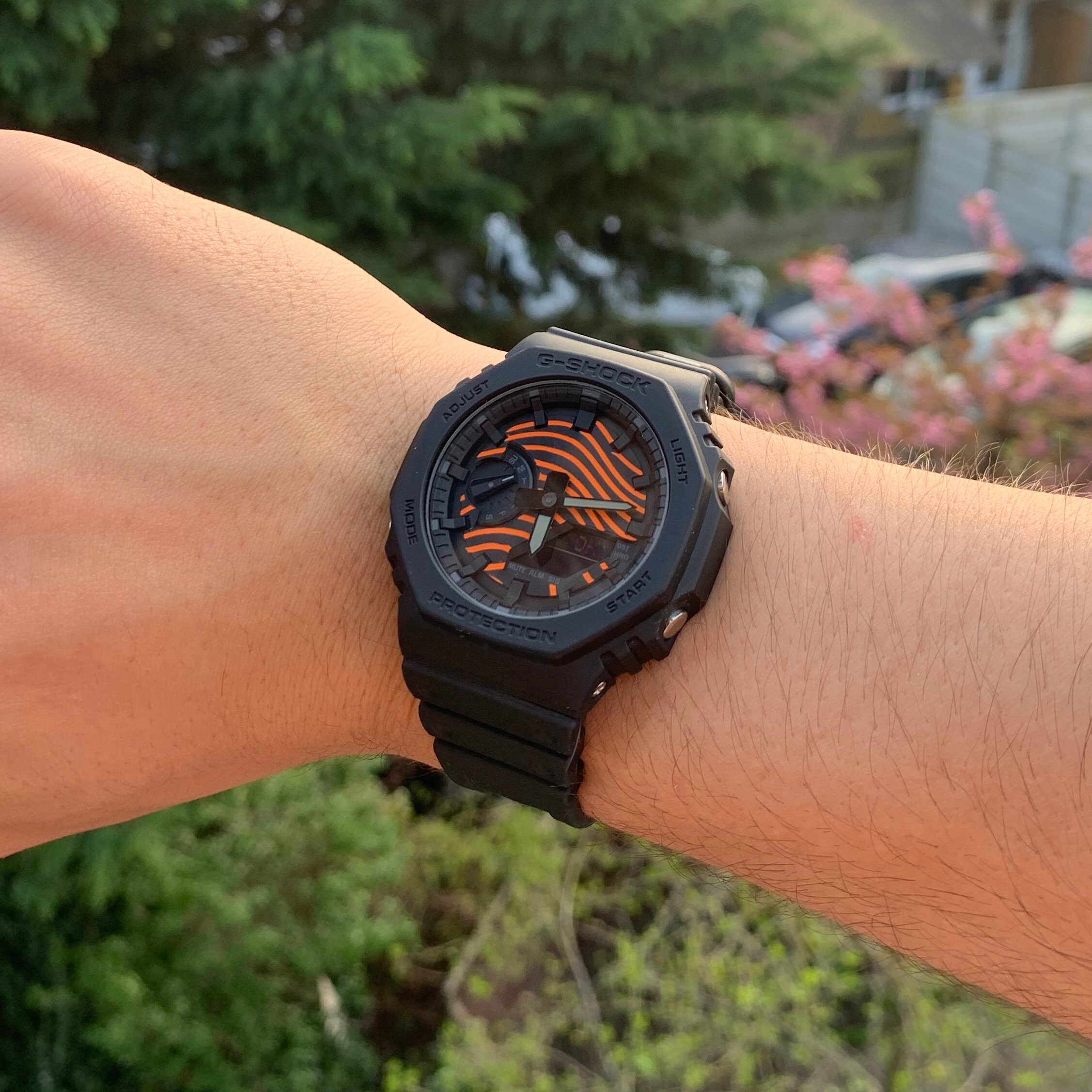 Casio G-shock GA2110 - Custom Dial: Grain (black/orange) - Etsy