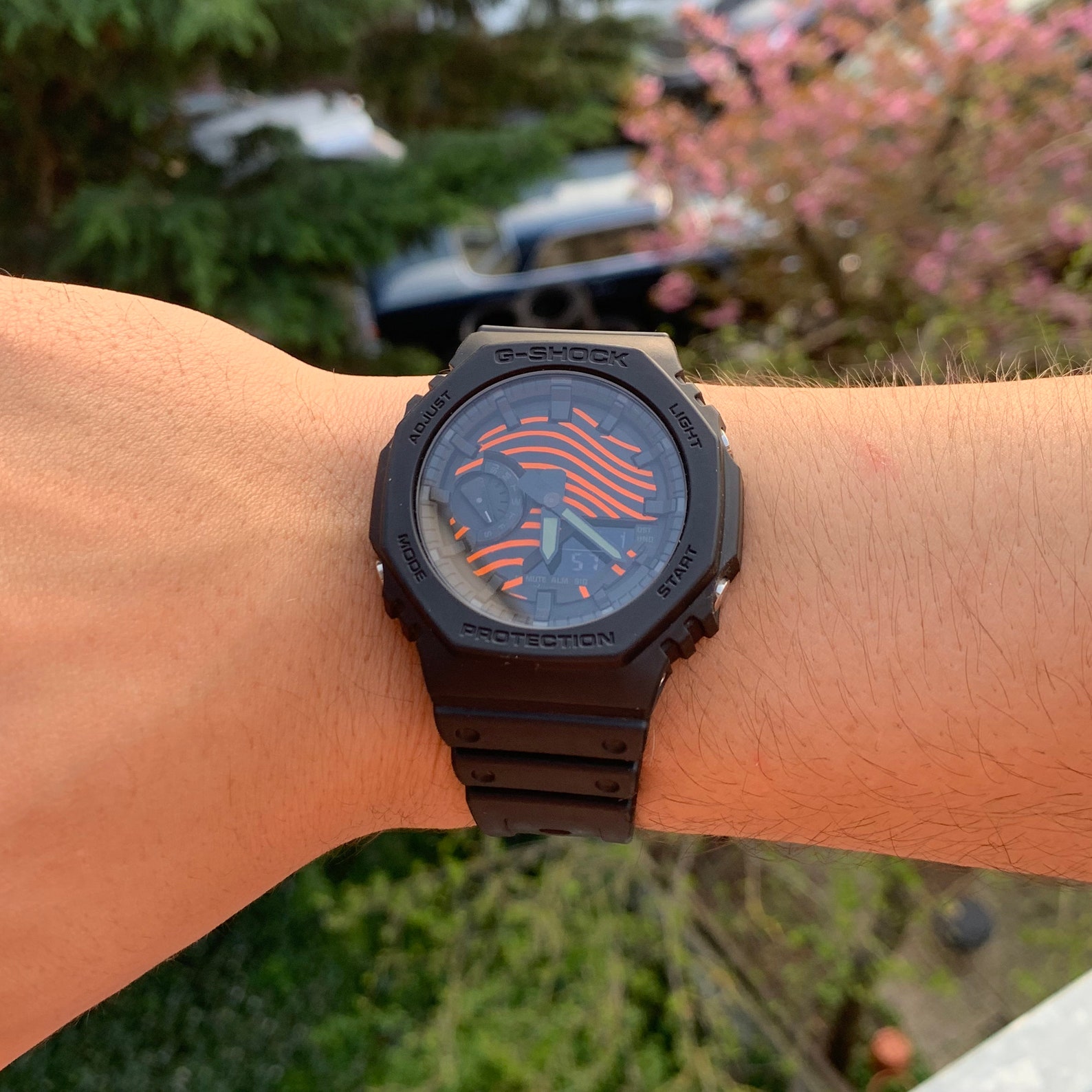 Casio G-shock GA2110 - Custom Dial: Grain (black/orange) - Etsy