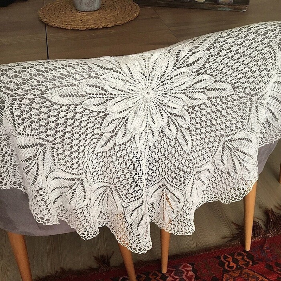 Antique Vintage Lace Table Cover 100 Cm Diameter White - Etsy