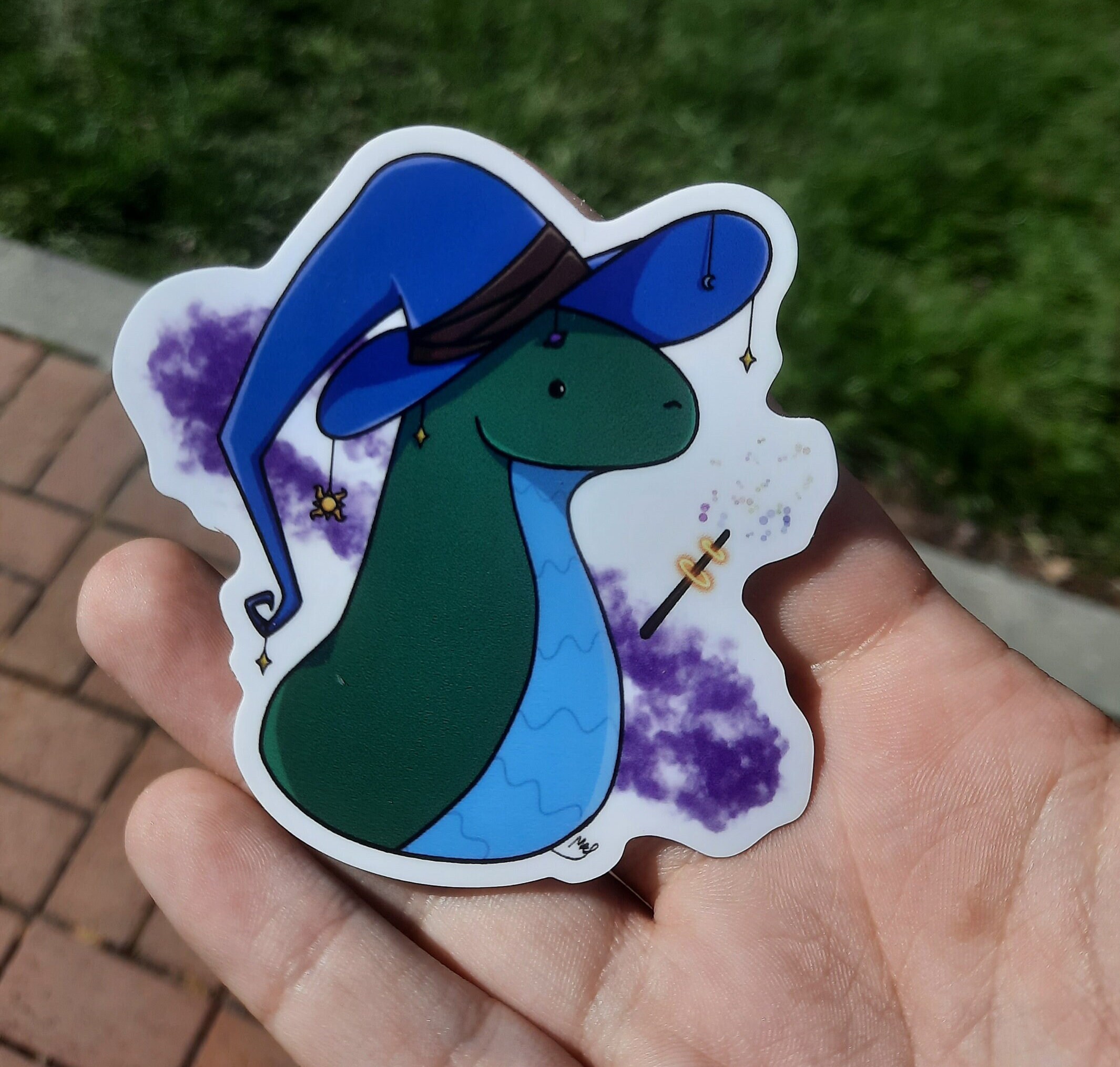 Dinosaur Wizard Vinyl Sticker - Etsy