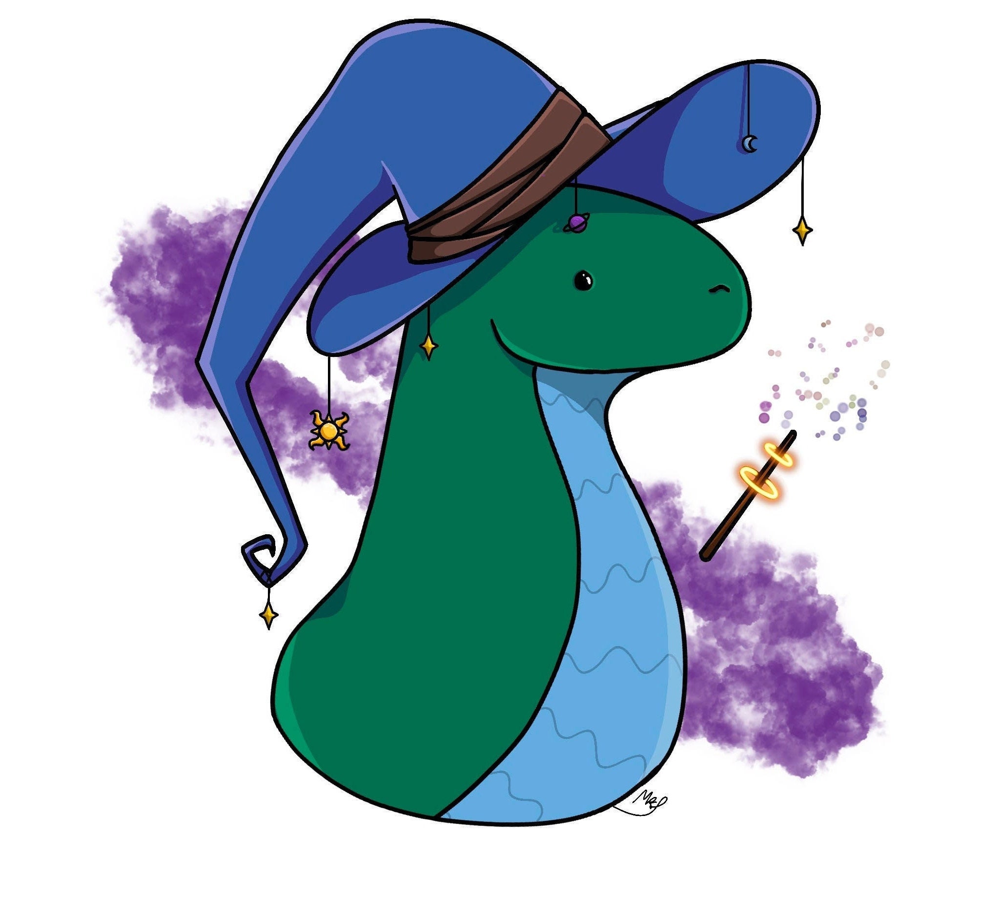 Dinosaur Wizard Vinyl Sticker - Etsy