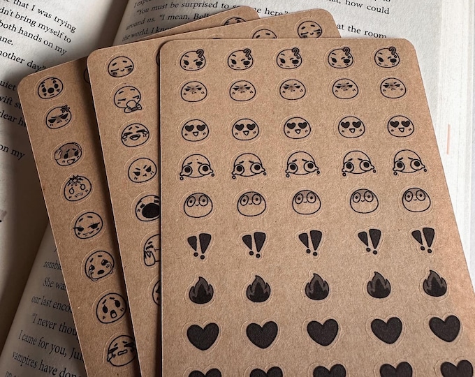 Emoji Reaction Stickers for Book Annotating, Bullet Journaling and ...