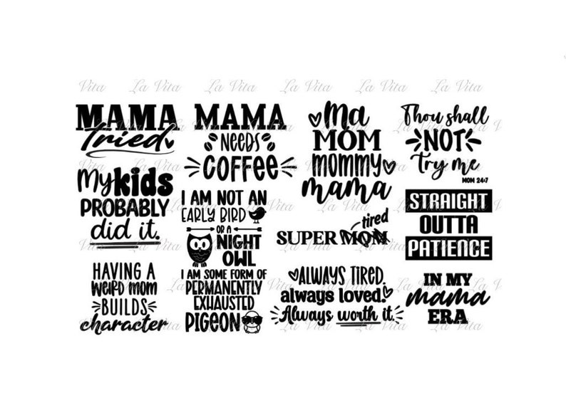 Mama SVG PNG Bundle Funny Mom Quote Bundle - Etsy