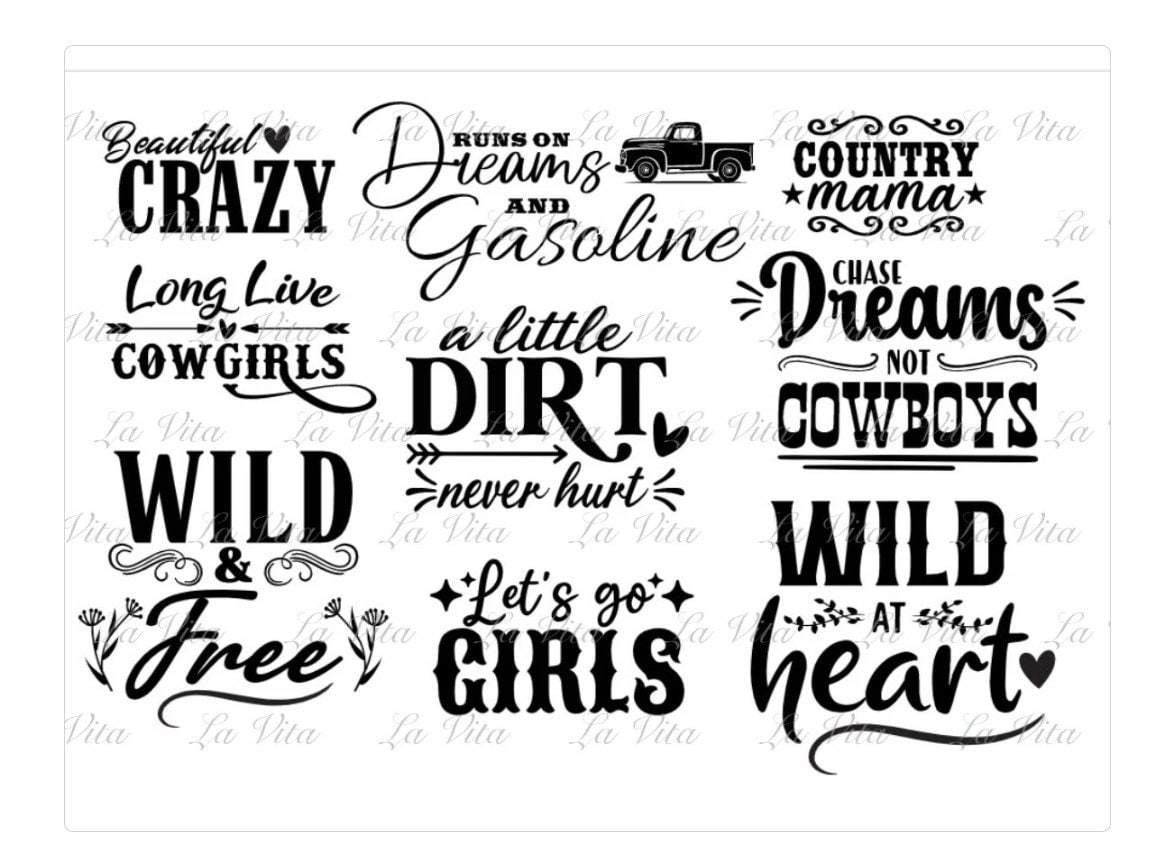 Country Girl Quote SVG PNG Bundle - Etsy