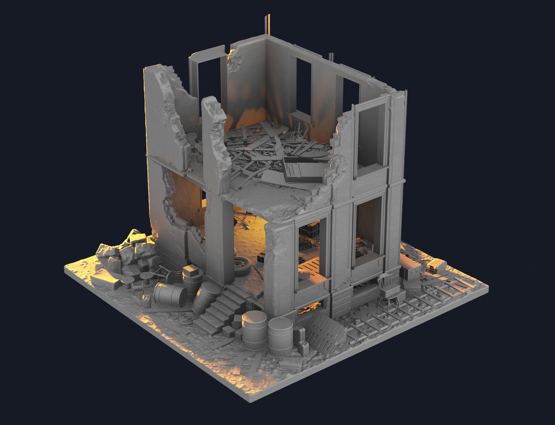 Tabletop Wargaming Terrain - World War 2 European Ruins - Digital STL ...