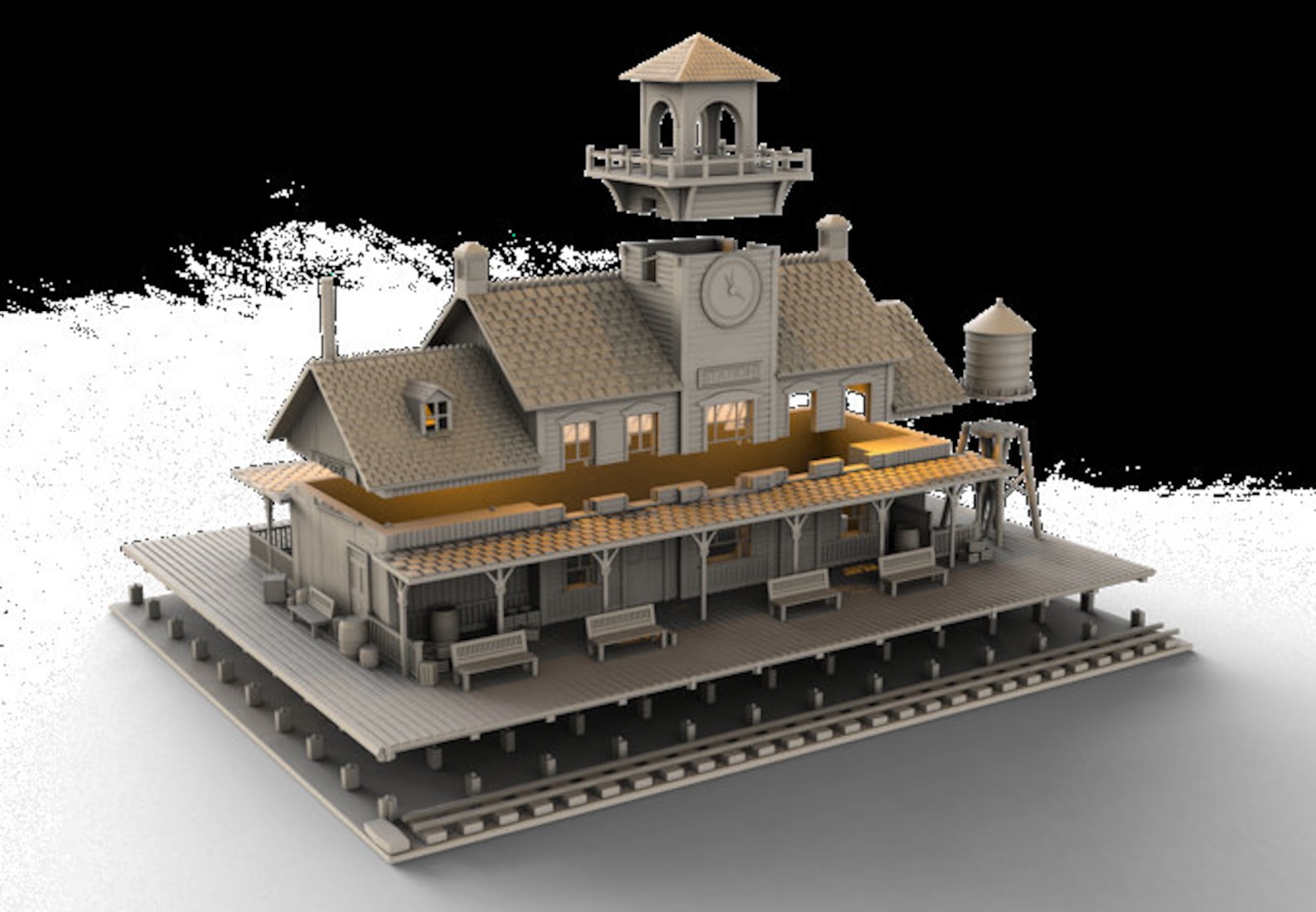 Tabletop RPG Terrain Wild West Train Station Dungeons and Dragons ...