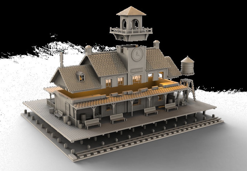Tabletop RPG Terrain - Wild West Train Station - Dungeons and Dragons ...