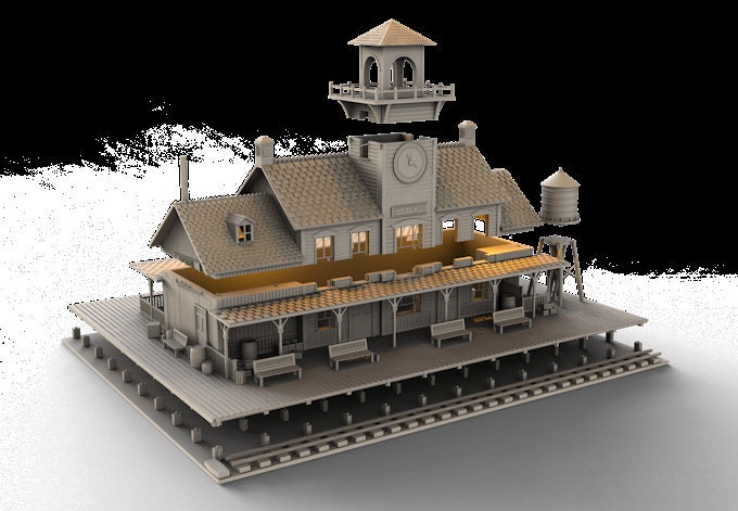 Tabletop RPG Terrain Wild West Train Station Dungeons and Dragons ...