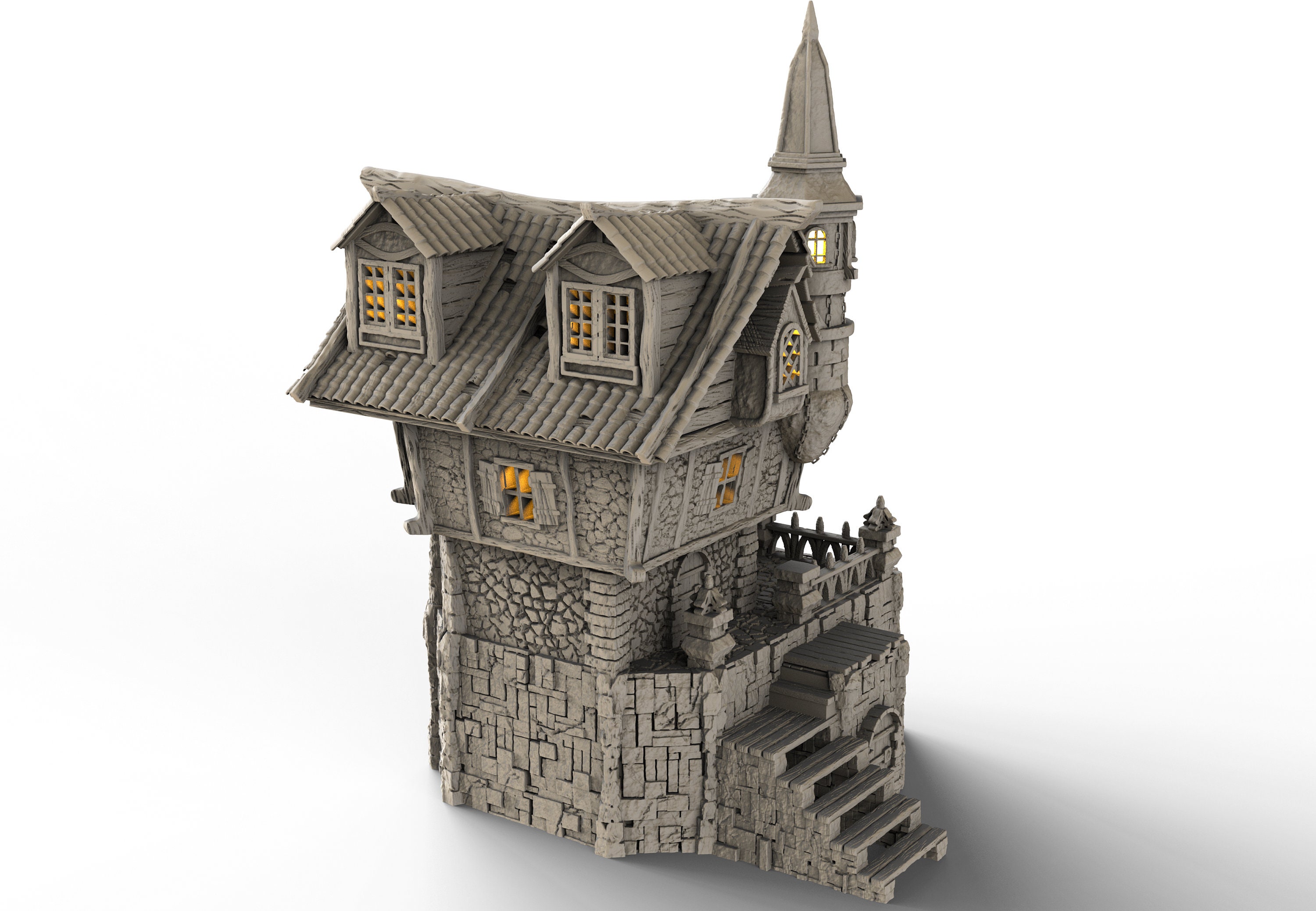 Tabletop RPG Terrain - Elevated Townhouse With Lookout - Dungeons and ...