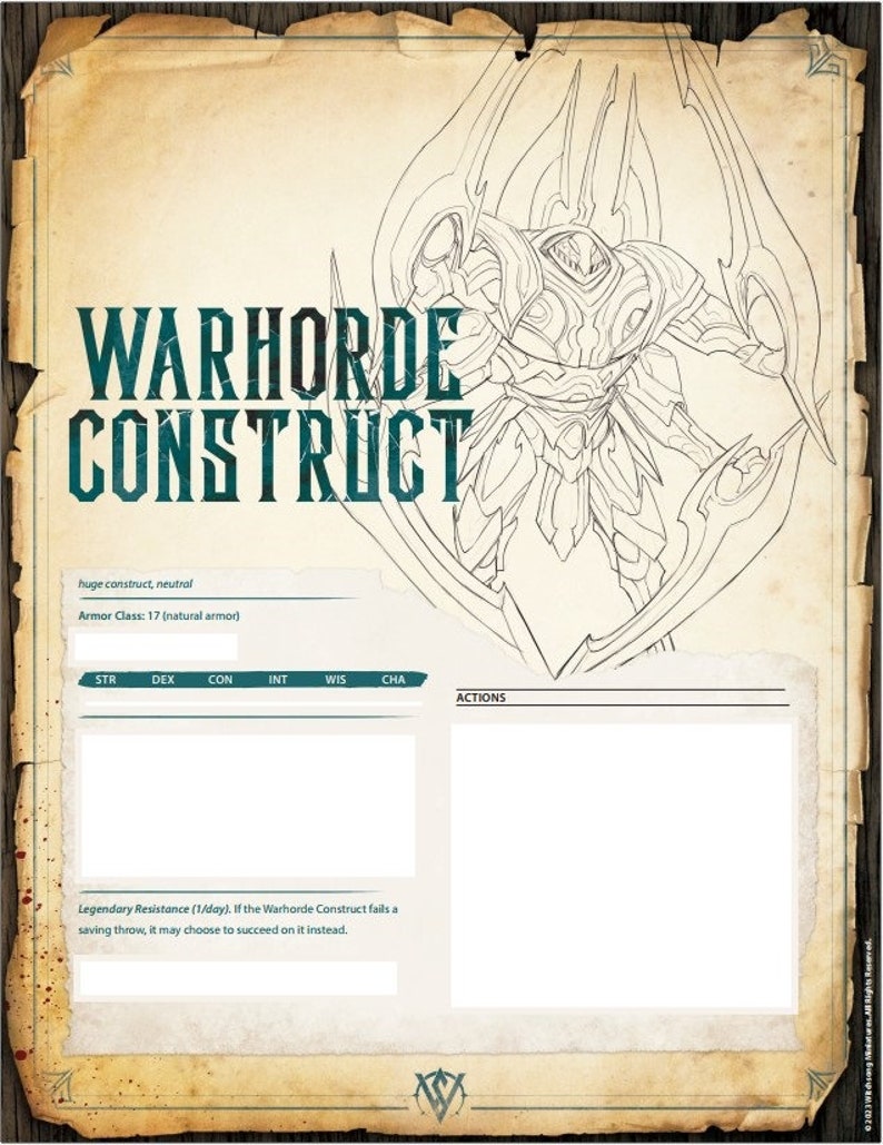 Dungeons & Dragons 5e Monster Stat Blocks Pack of 8 - Etsy