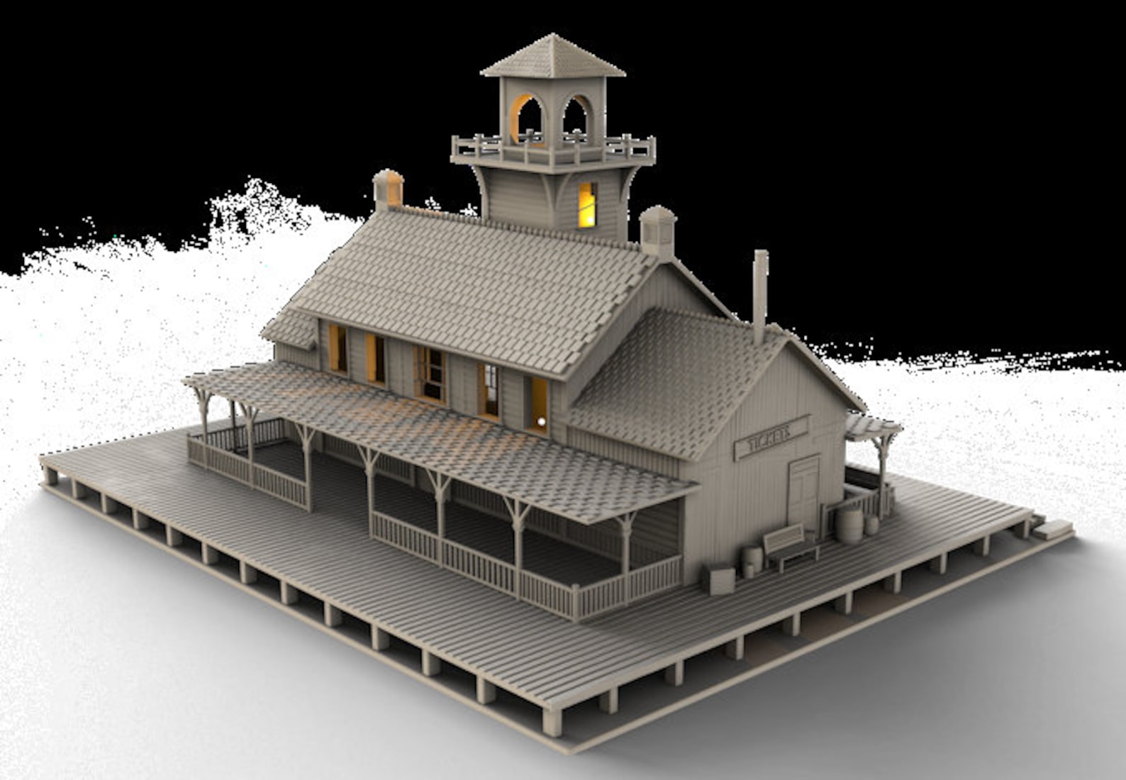 Tabletop RPG Terrain - Wild West Train Station - Dungeons and Dragons ...