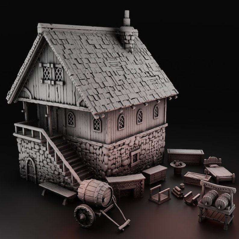 Tabletop RPG Terrain Town Tavern Highway Inn Dungeons - Etsy
