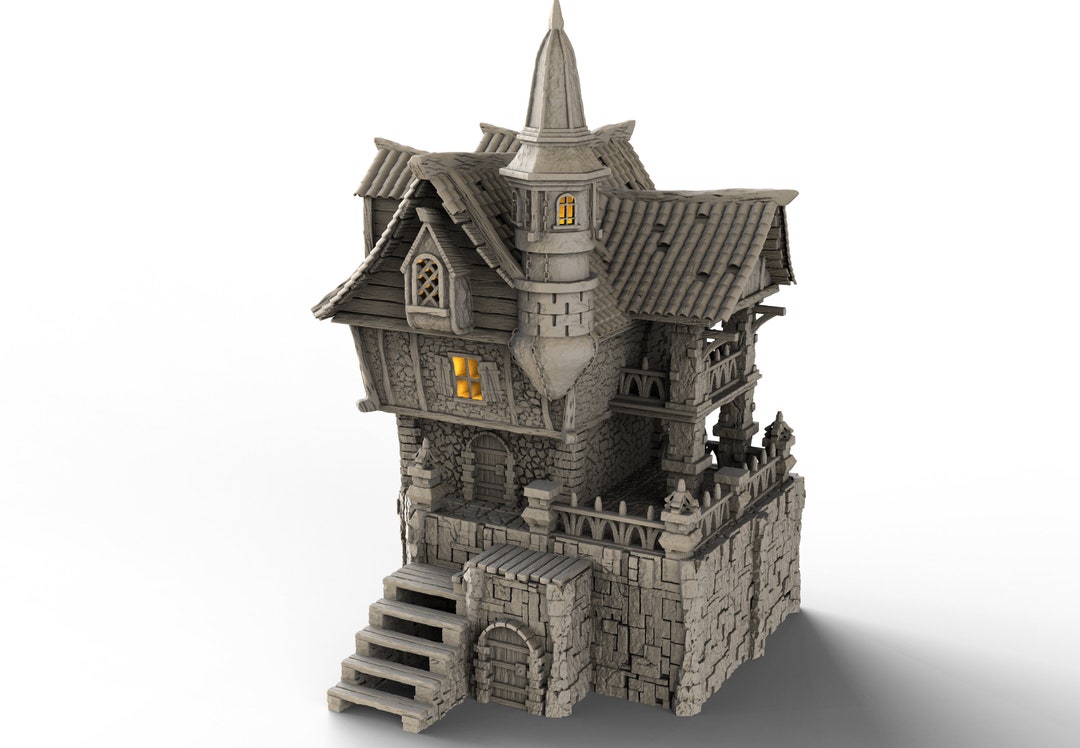 Tabletop RPG Terrain - Elevated Townhouse With Lookout - Dungeons and ...