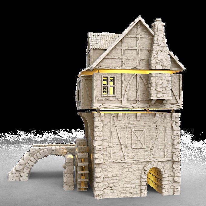 Tabletop RPG Terrain - Riverside Manor With Waterwheel - Dungeons and ...