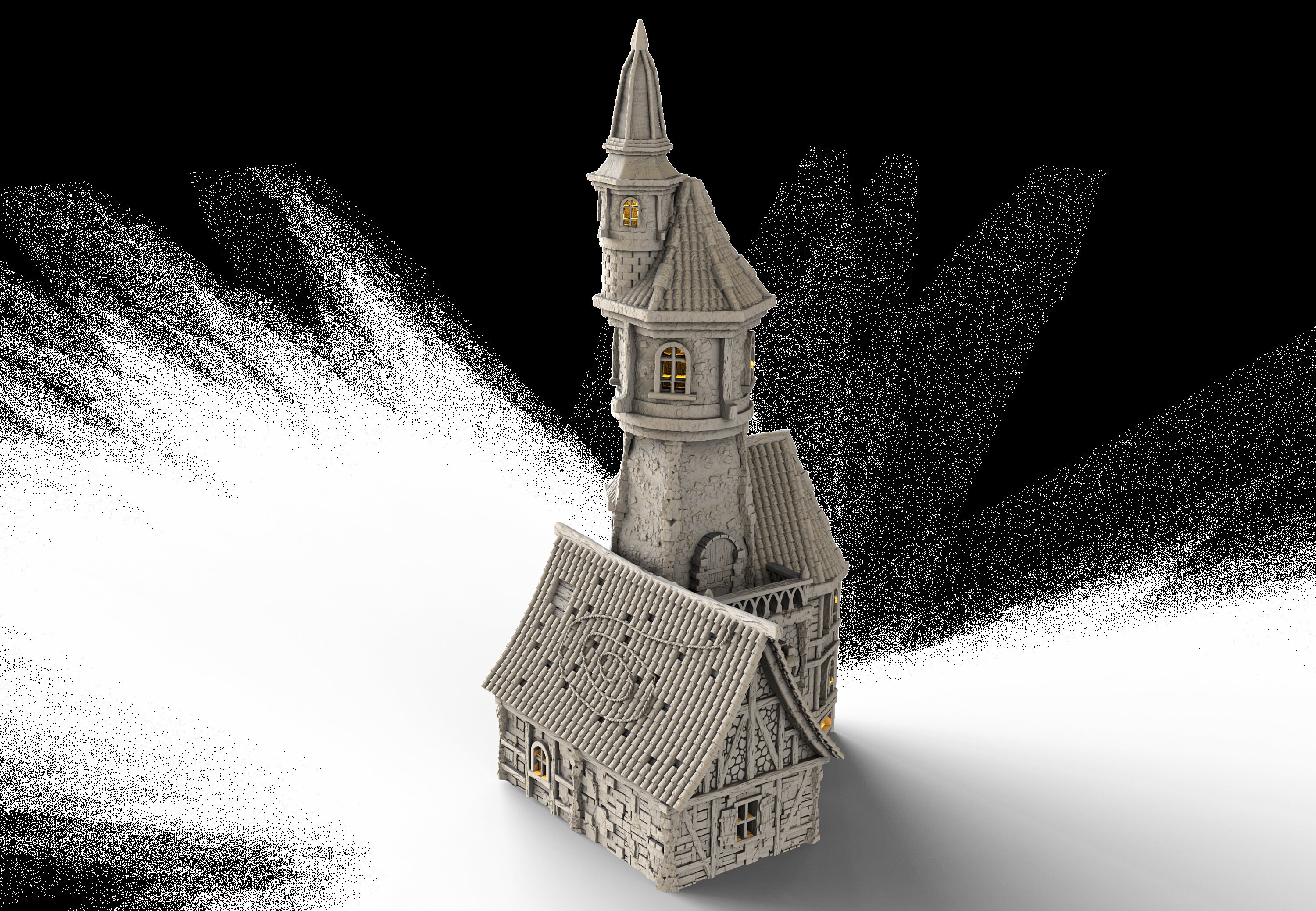 Tabletop RPG Terrain Medieval Towering Inn Dungeons and Dragons Digital ...