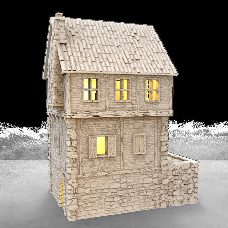 Tabletop RPG Terrain - Riverside Manor With Waterwheel - Dungeons and ...