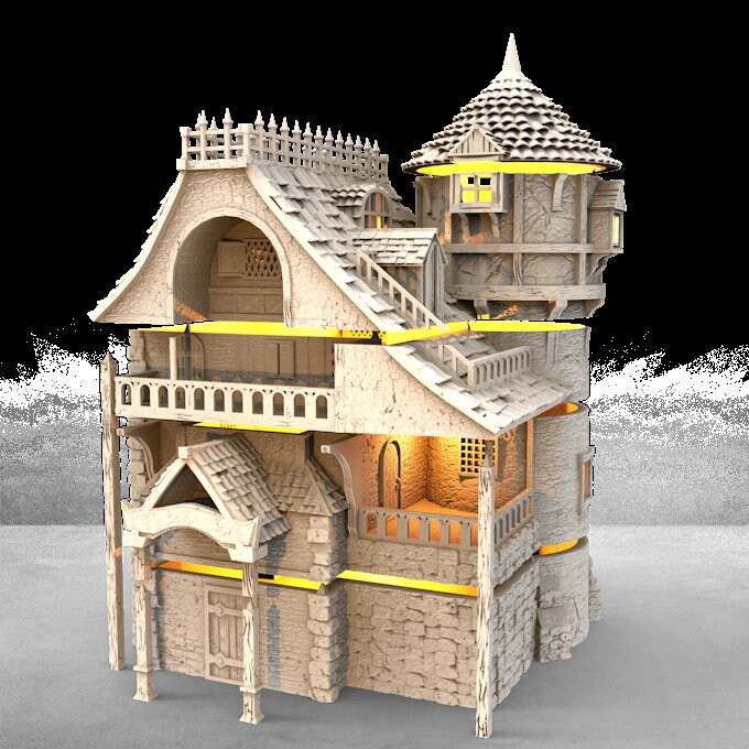 Tabletop RPG Terrain - City Guild Manor - Dungeons and Dragons ...