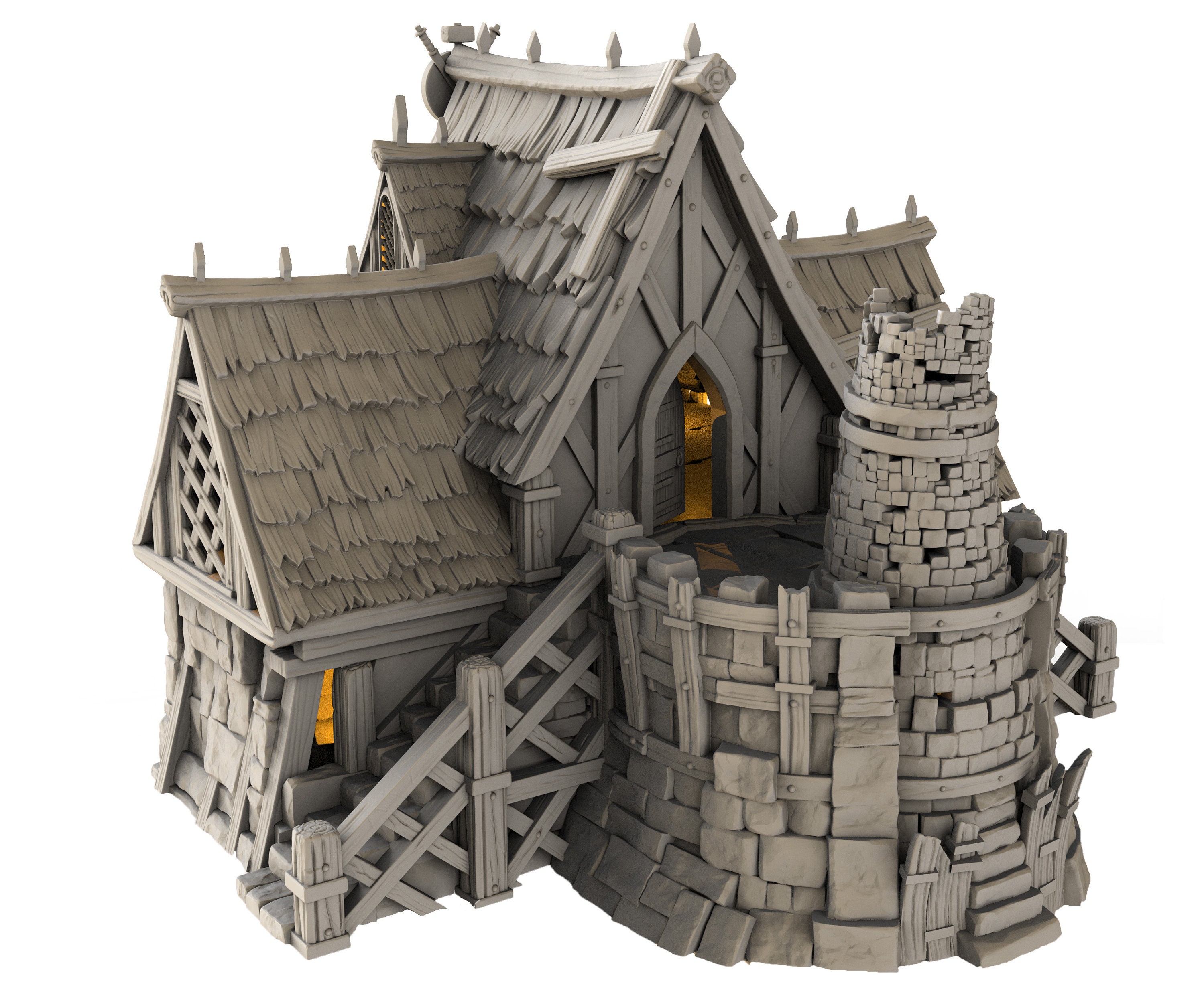 Tabletop RPG Terrain Phandalin Townhall Magic Shop Dungeons and Dragons ...