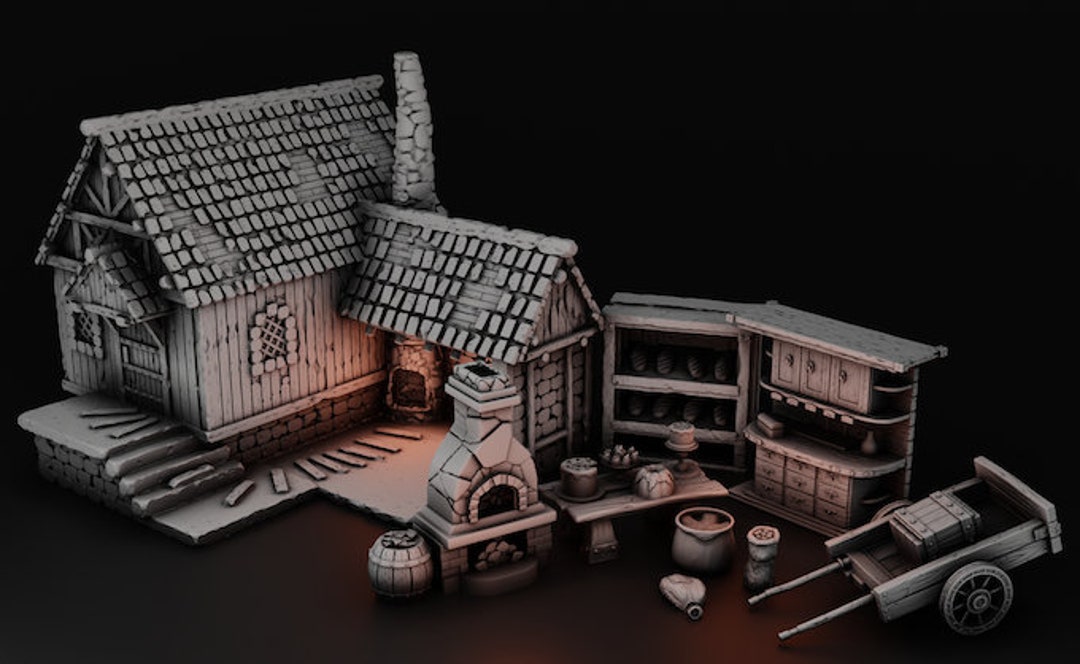 Tabletop RPG Terrain - Town Bakery - Dungeons and Dragons- Pathfinder ...