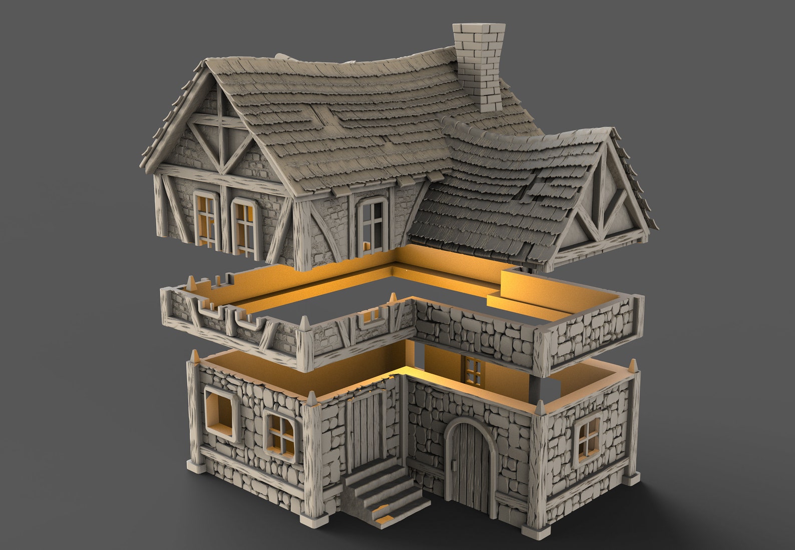 Tabletop RPG Terrain - Medieval Country Farmhouse - Dungeons and ...