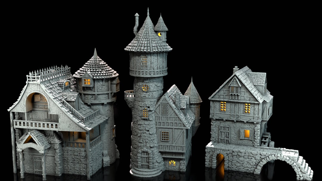 Tabletop RPG Terrain - Townhouses Bundle - Dungeons and Dragons ...