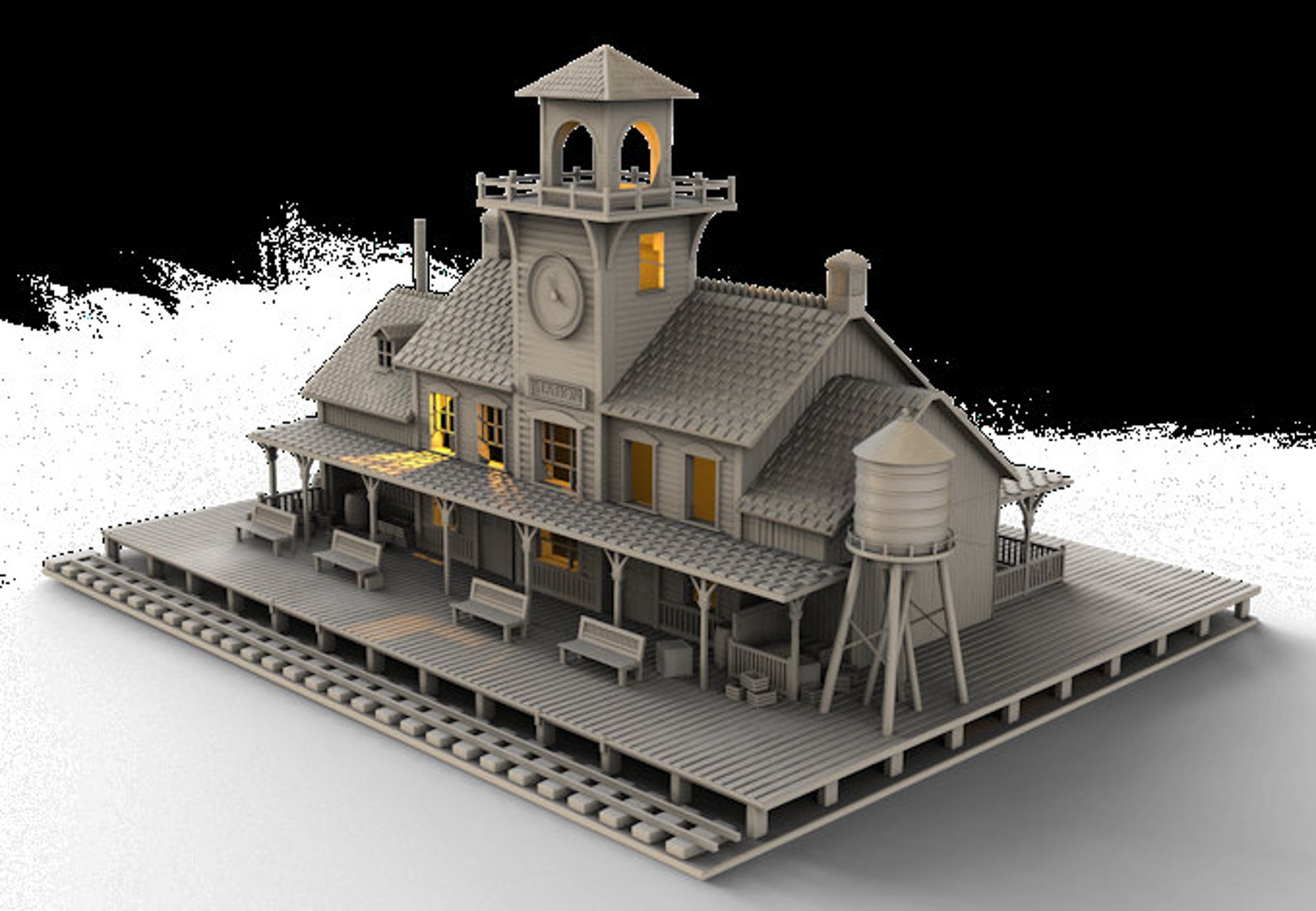Tabletop RPG Terrain - Wild West Train Station - Dungeons and Dragons ...