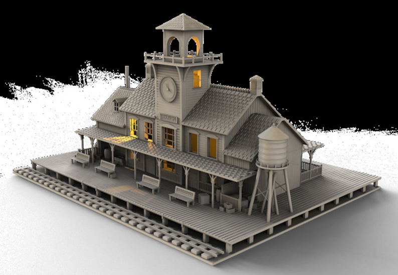 Tabletop RPG Terrain - Wild West Train Station - Dungeons and Dragons ...