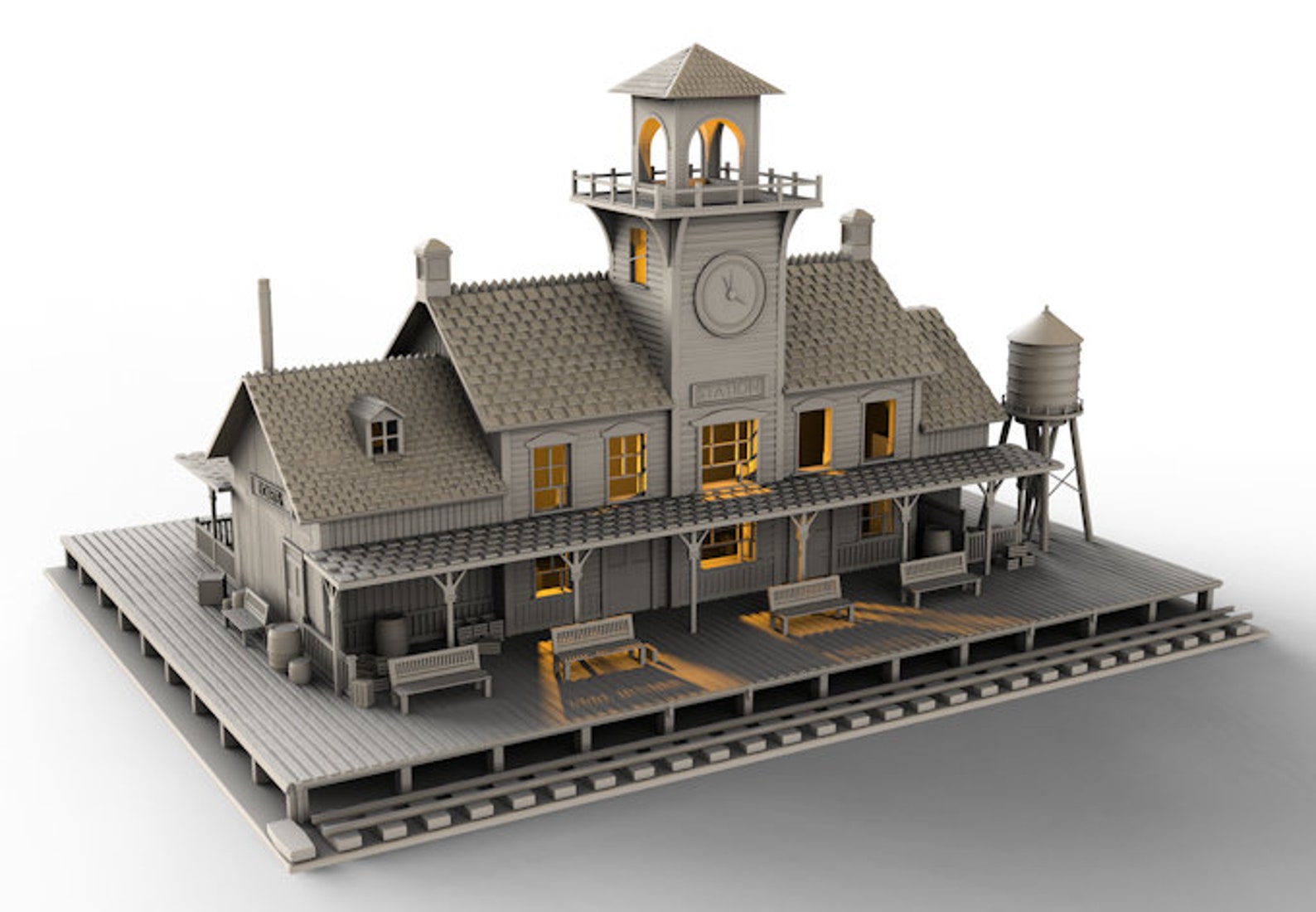 Tabletop RPG Terrain - Wild West Train Station - Dungeons and Dragons ...