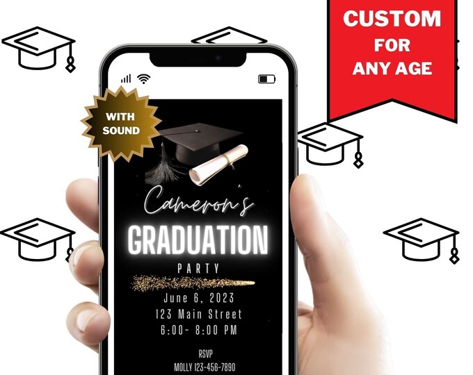 Graduation Video Invitation, Graduation Party Invitation, Graduation ...