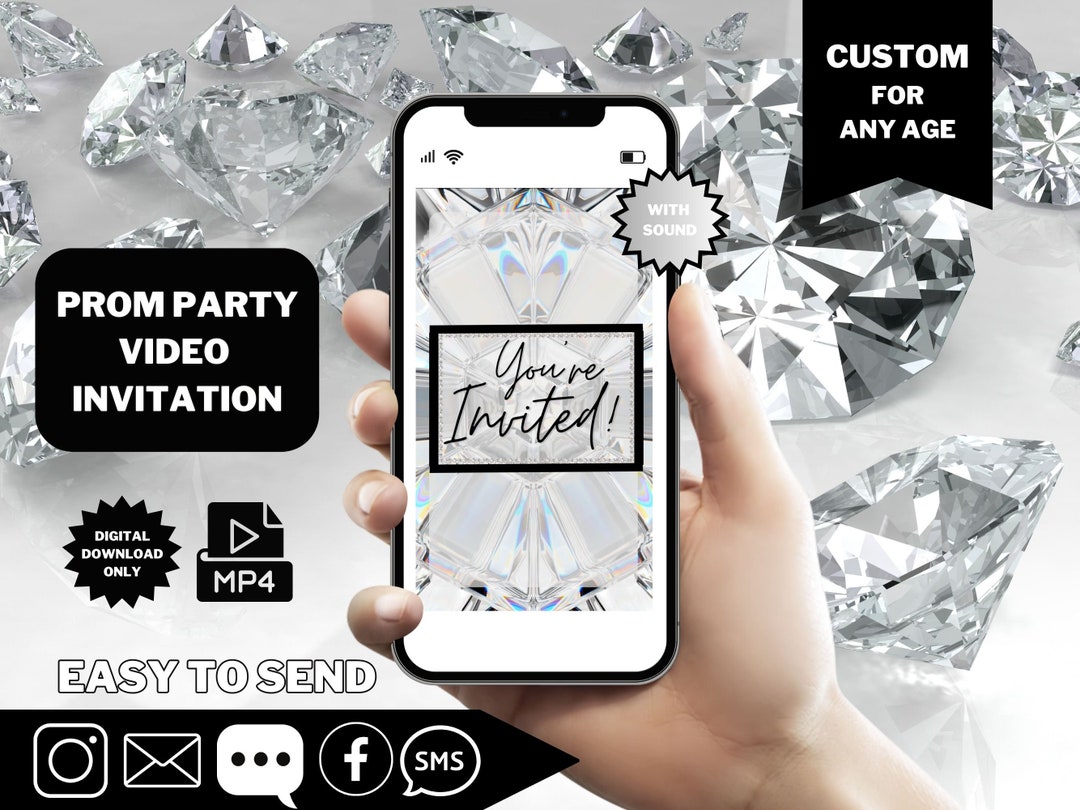 Diamond Prom Send off Invitation, Prom Send off Prom Video Invitation ...