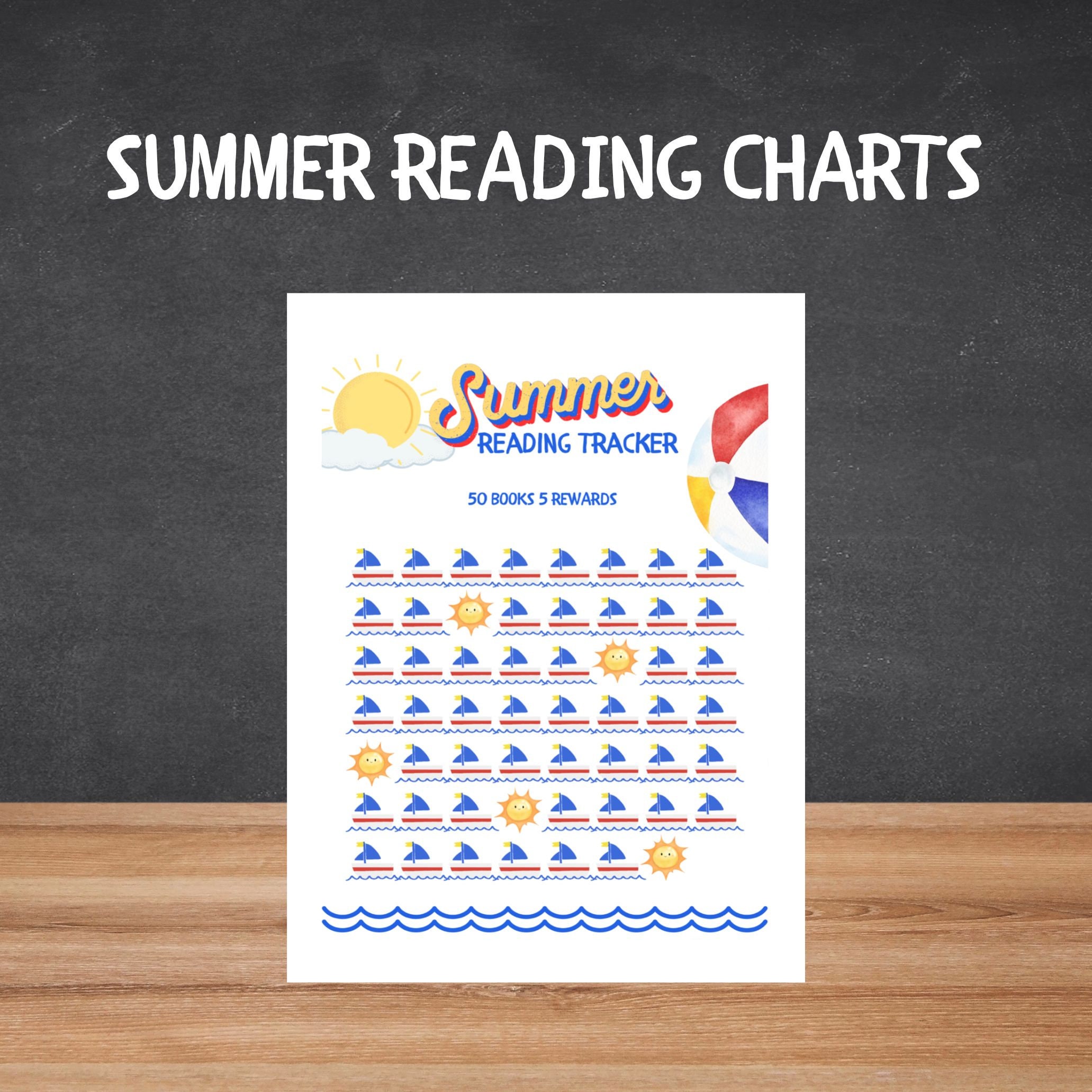 Summer Reading Charts INSTANT DOWNLOAD Reading Log for Kids Summer ...