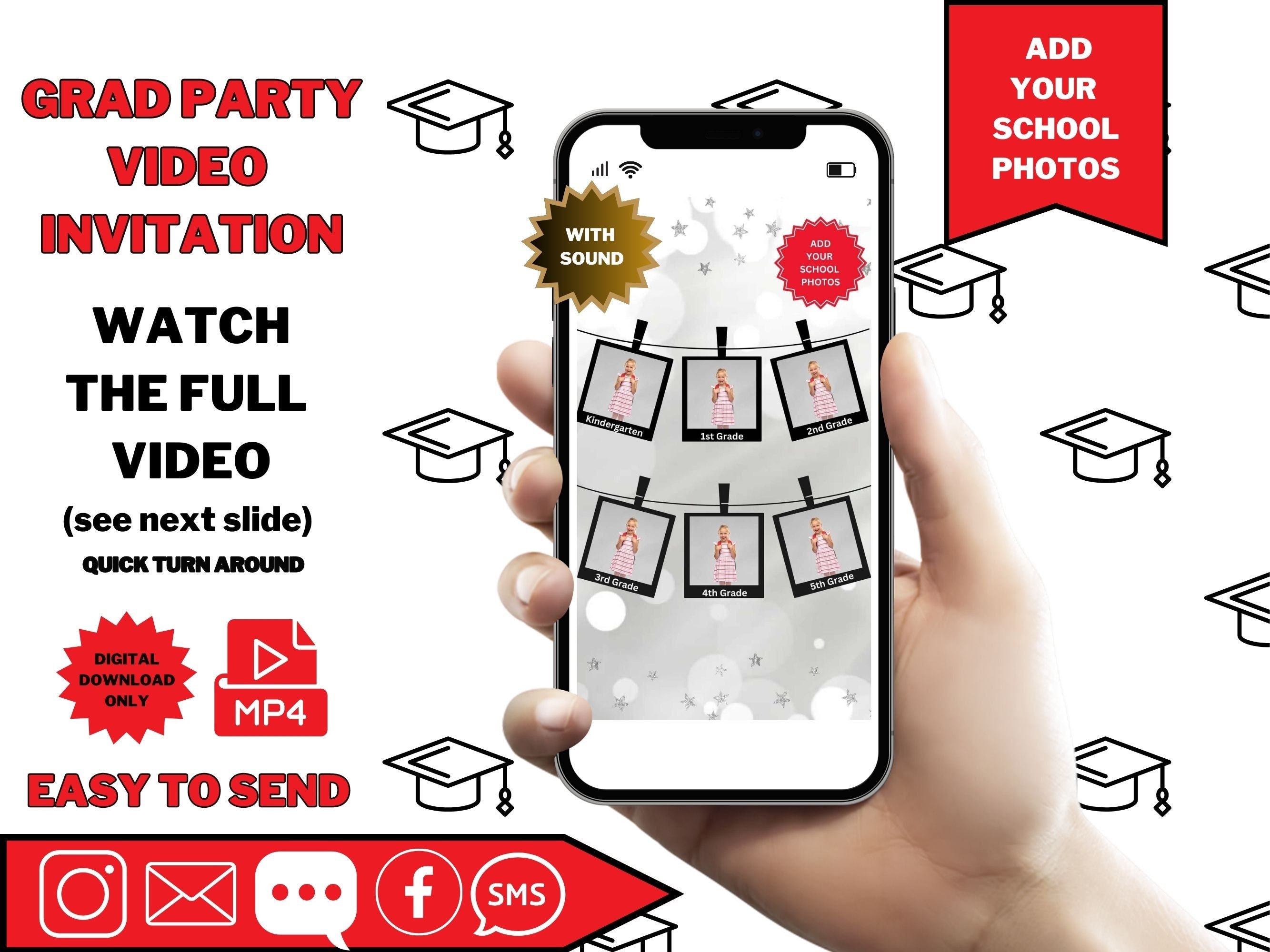Graduation Video Invitation, Graduation Party Invitation, Graduation ...