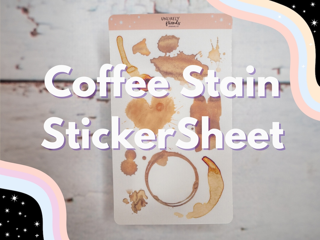 Coffee Stain Stickers | Realistic Coffee Journal Stickers for Creative ...