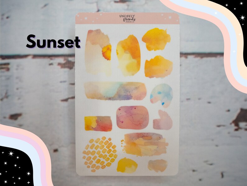 Watercolor Swatch Stickers Watercolor Journal Stickers for Creative ...