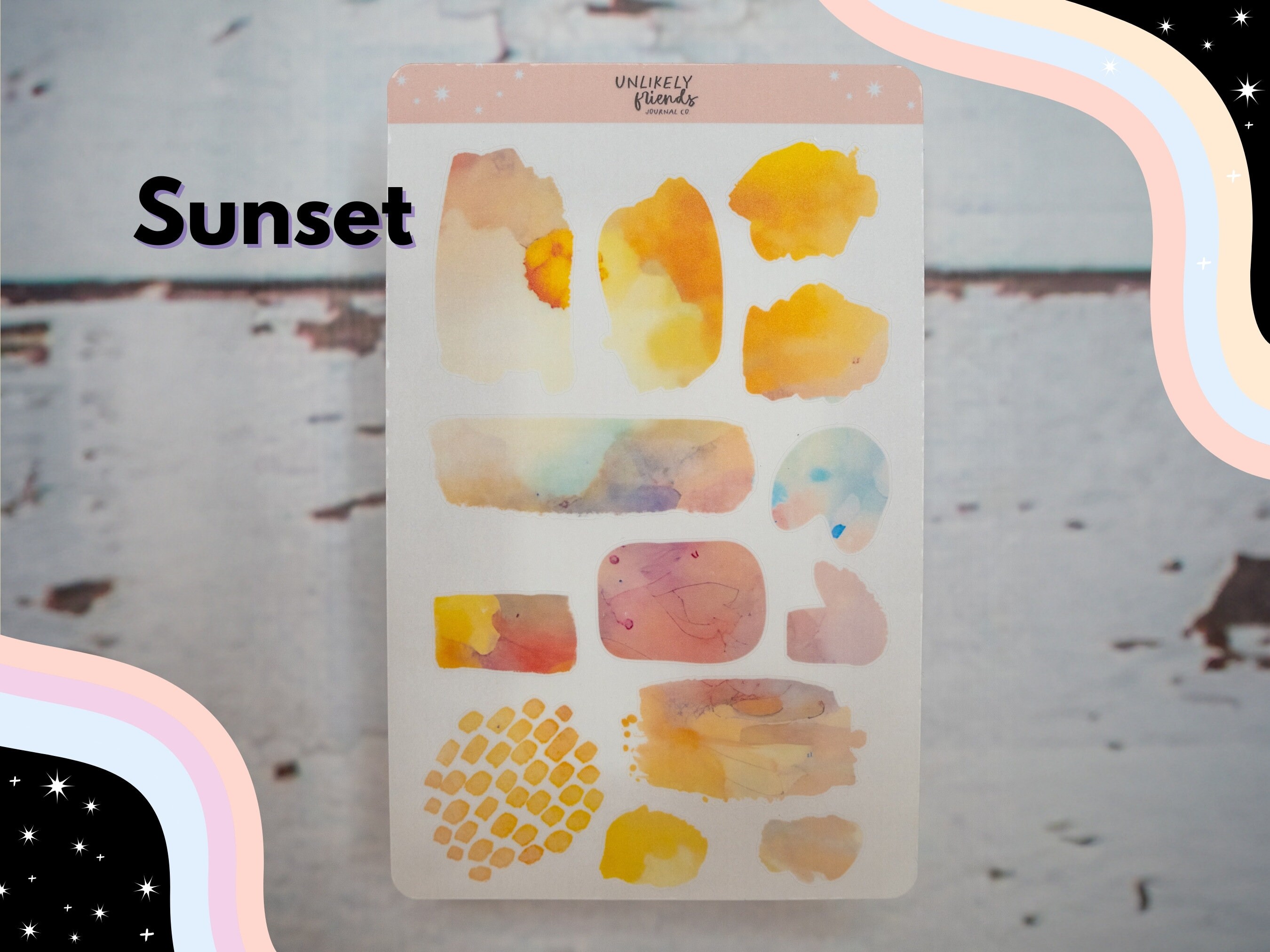 Watercolor Swatch Stickers Watercolor Journal Stickers for Creative ...