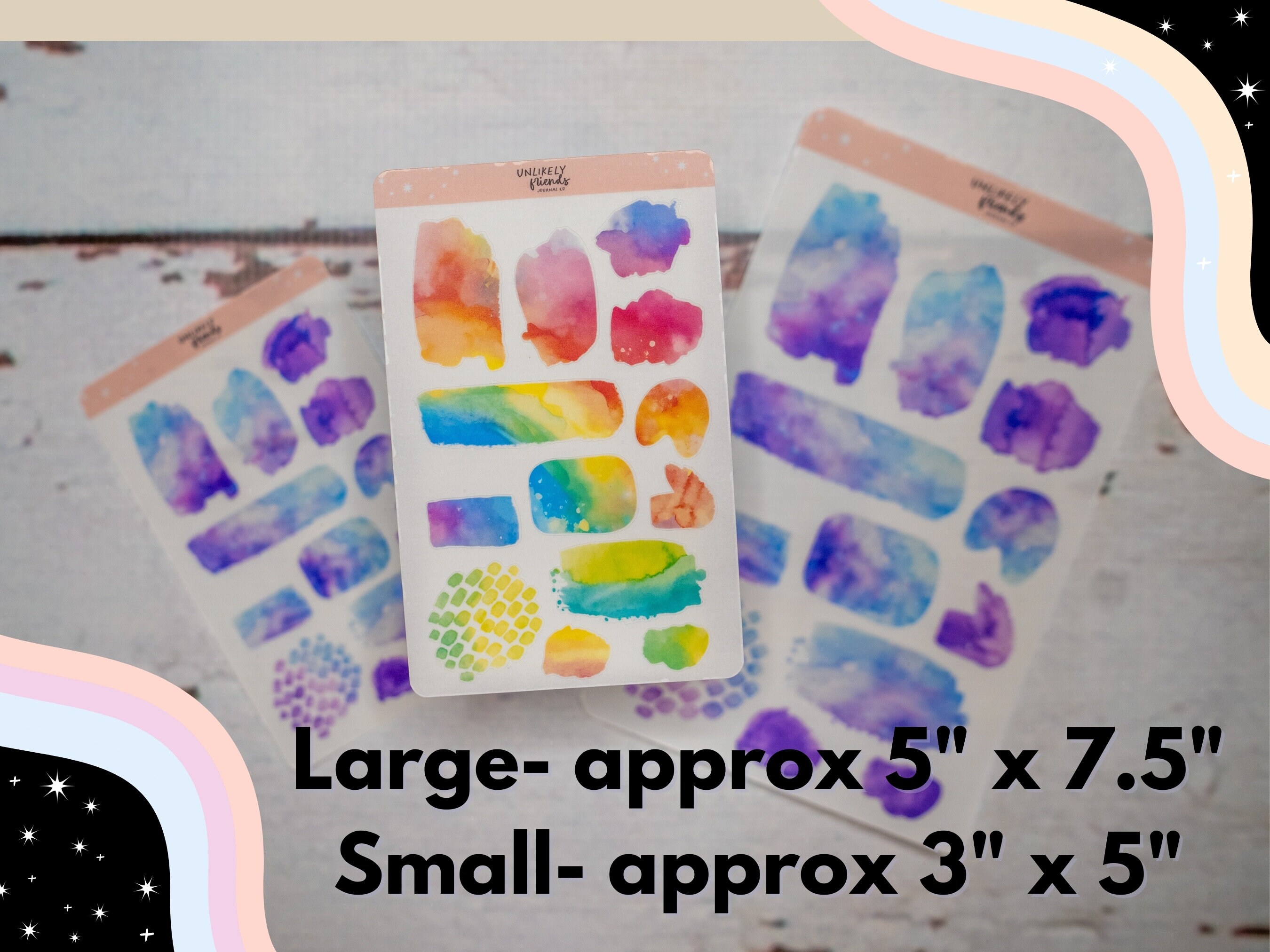 Watercolor Swatch Stickers Watercolor Journal Stickers for Creative ...