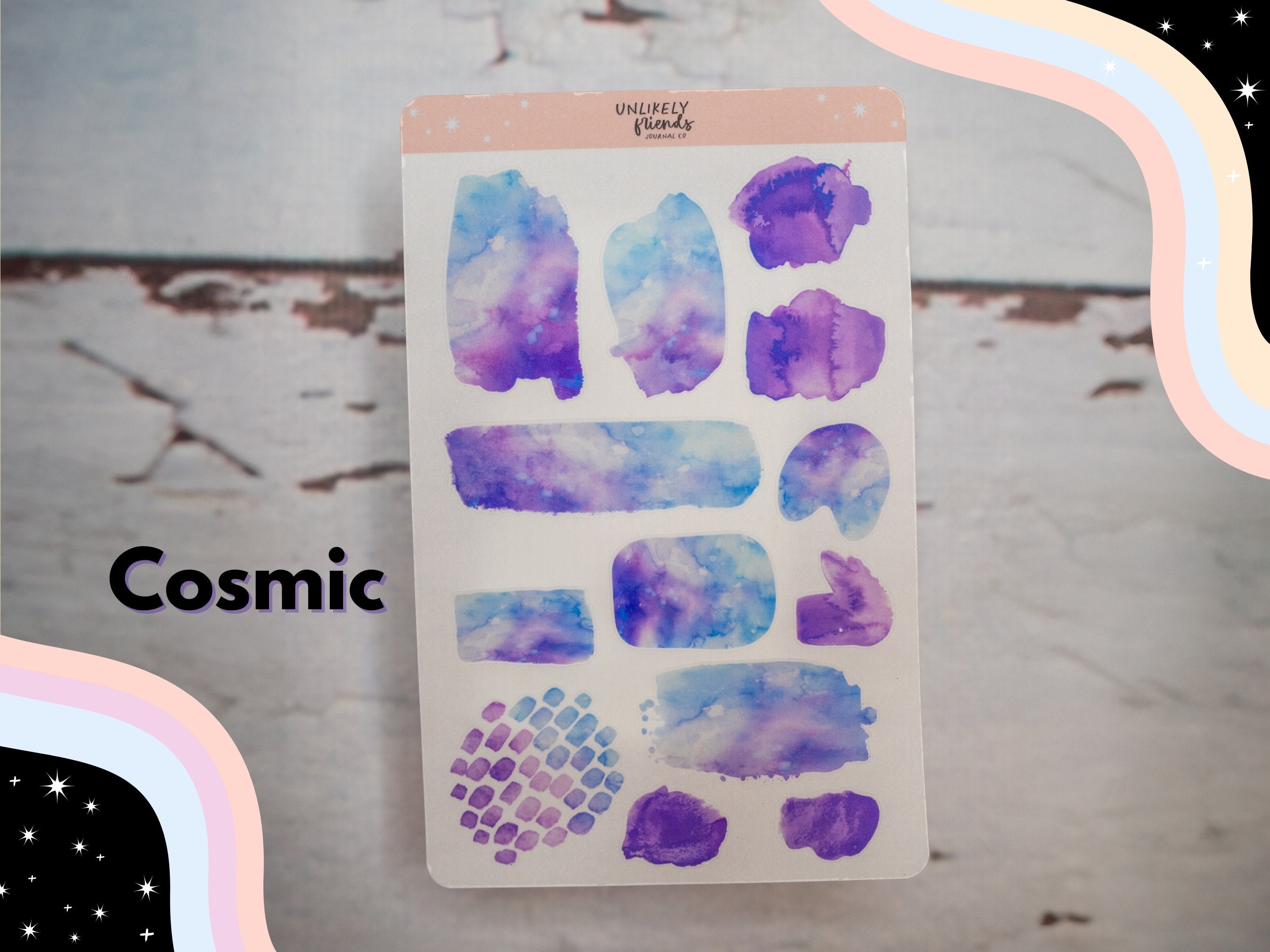 Watercolor Swatch Stickers Watercolor Journal Stickers for Creative ...