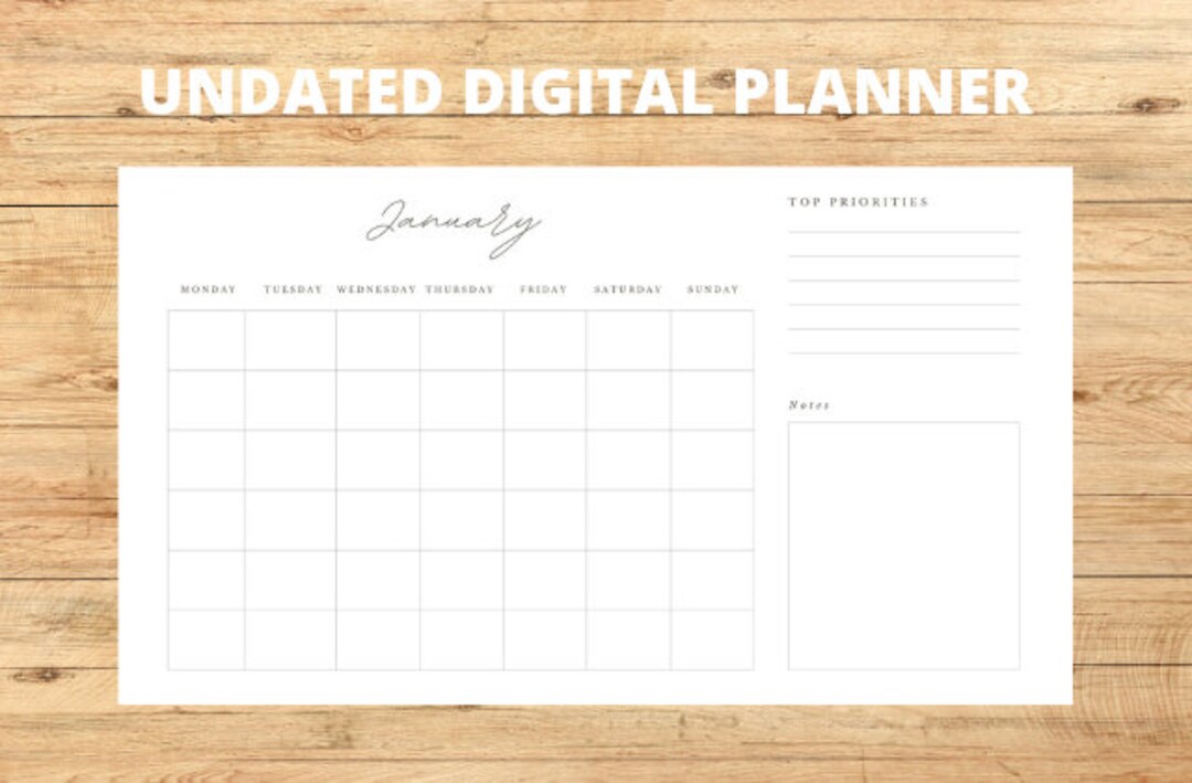 Printable Modern Minimalistic Planner Monthly Planner PDF Digital 2023 ...
