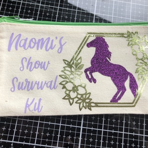 HORSE SHOW Survival Kit Zipper Pouch Makeup Cosmetic Accessories Bag ...